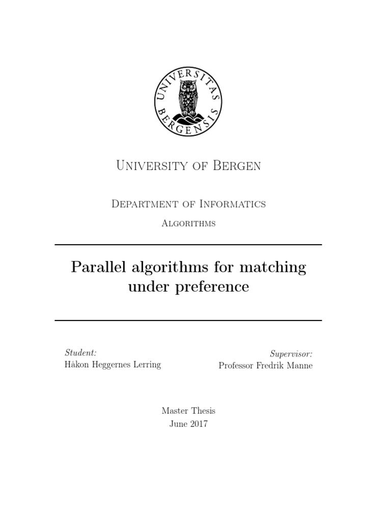 Thesis-Parallel Algorithms For Matching | PDF | Parallel Computing | Thread (Computing)