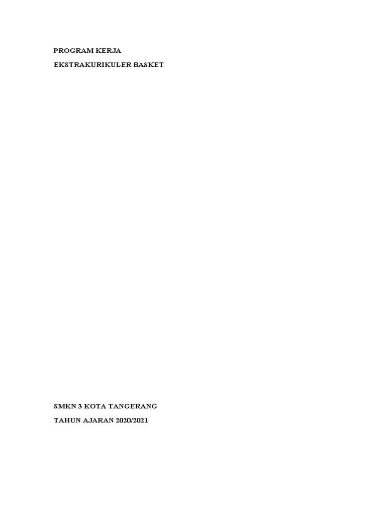 Programkerja Ekskul Basket SMK | PDF