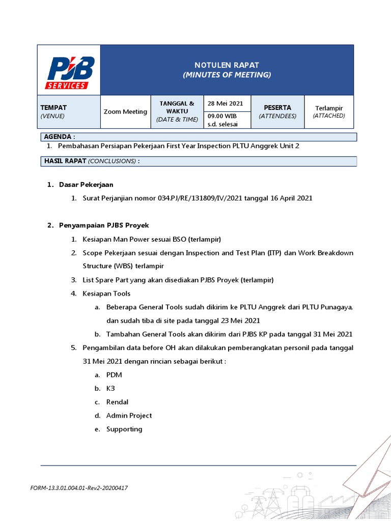Persiapan Pekerjaan FYI PLTU Anggrek | PDF