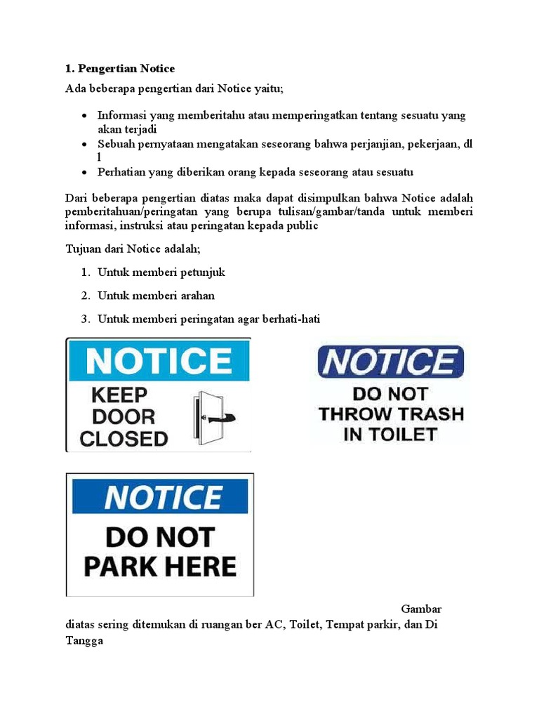 Pengertian Notice | PDF