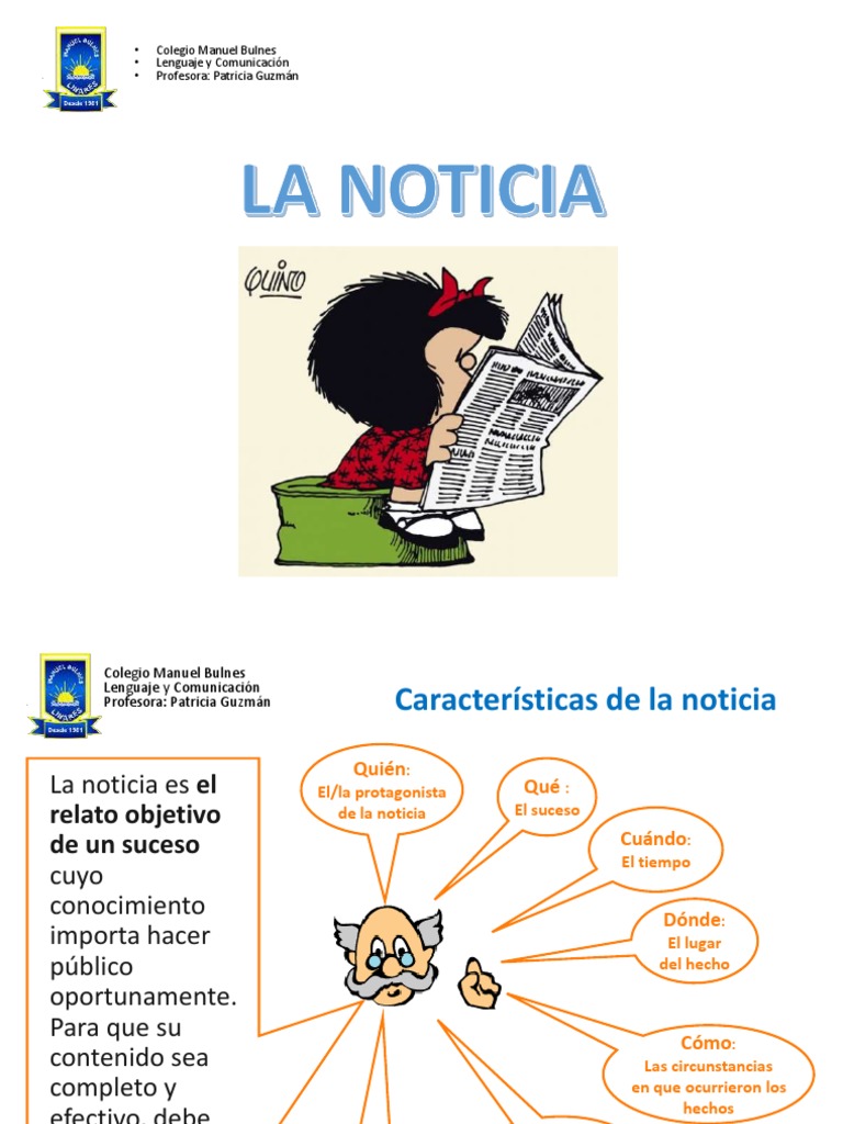 La Noticia y Sus Partes 1 | PDF