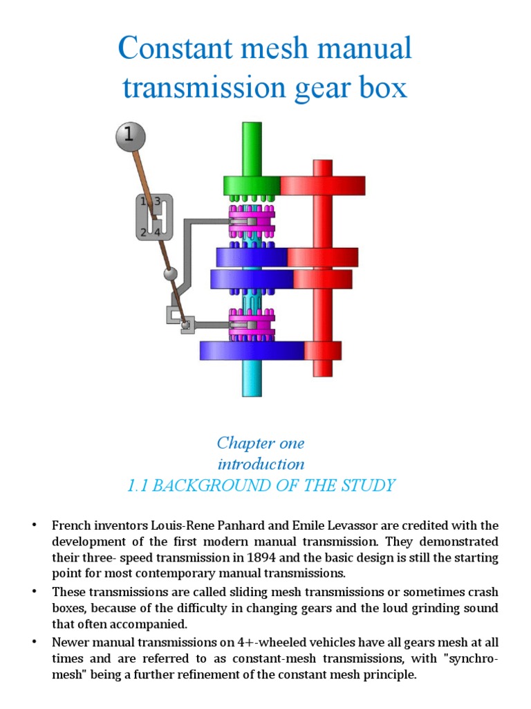 Constant Mesh Gearbox Design Guide | PDF | Manual Transmission | Gear