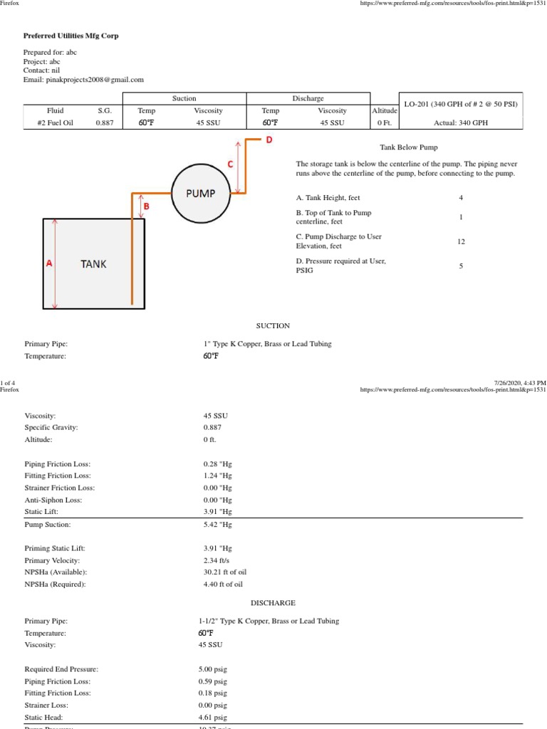 Pump System Calculations | PDF | Pump | Valve
