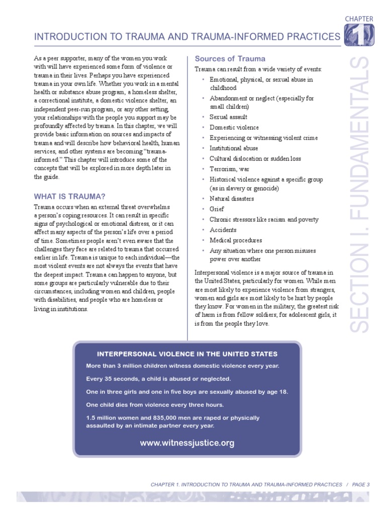 Introduction To Trauma and Trauma-Informed Care | PDF | Psychological ...