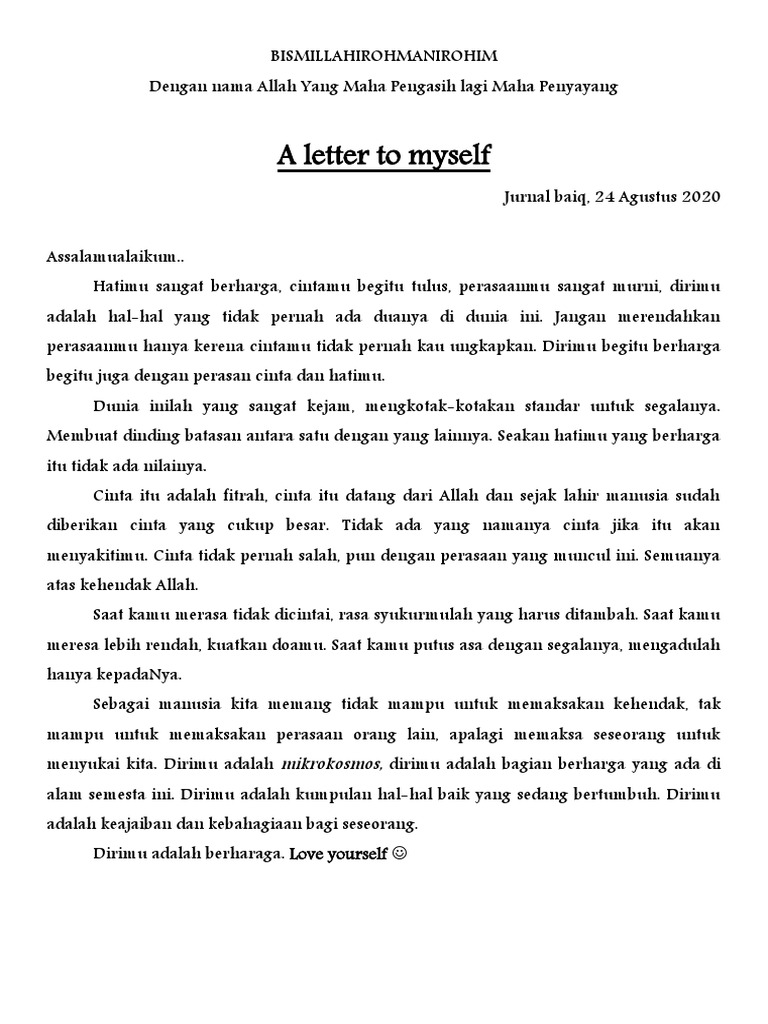 A Letter To Myself | PDF