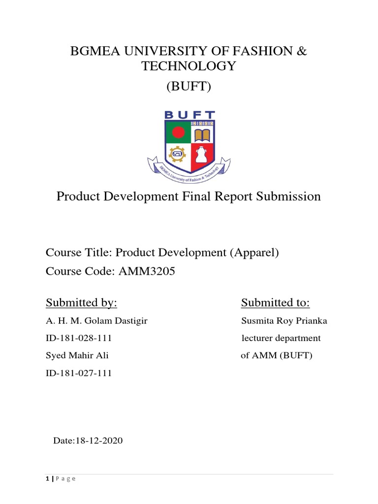 Product Develoment Final Report Submission | PDF | Softlines (Retail ...