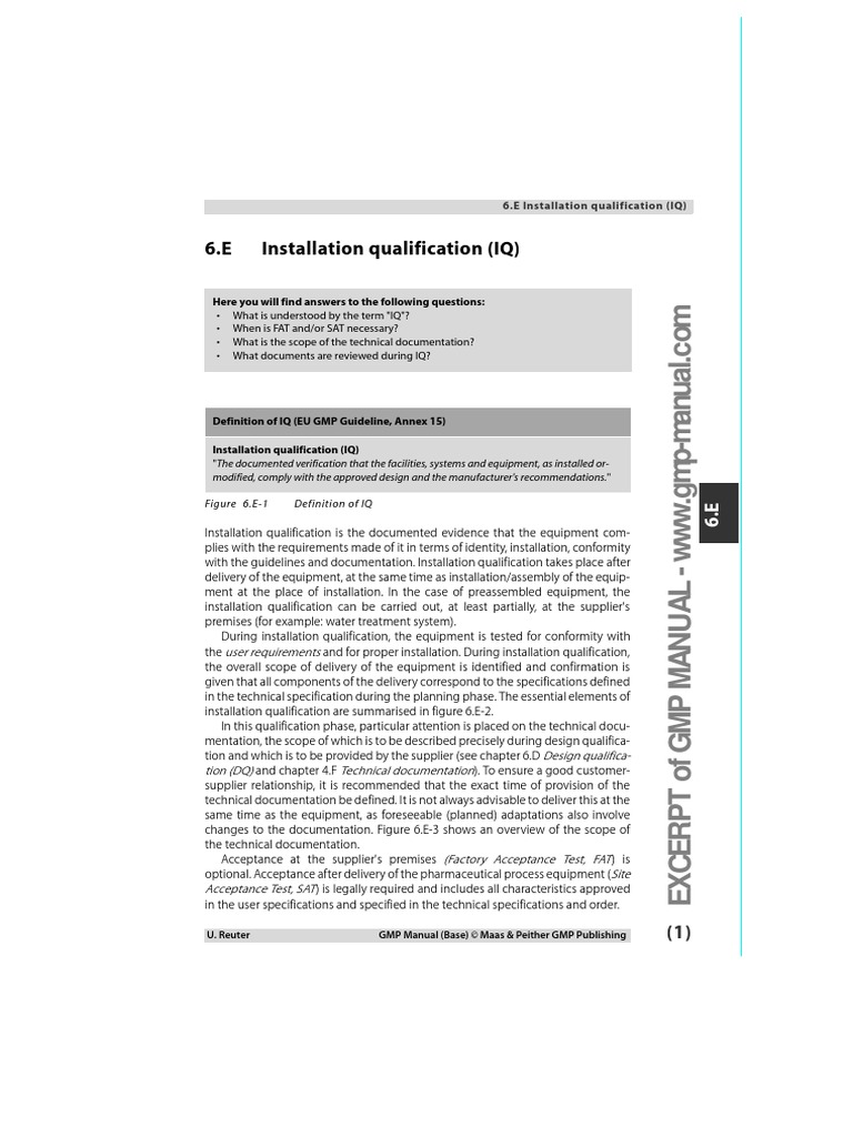 6.E Installation Qualification (IQ) : Here You Will Find Answers To The ...