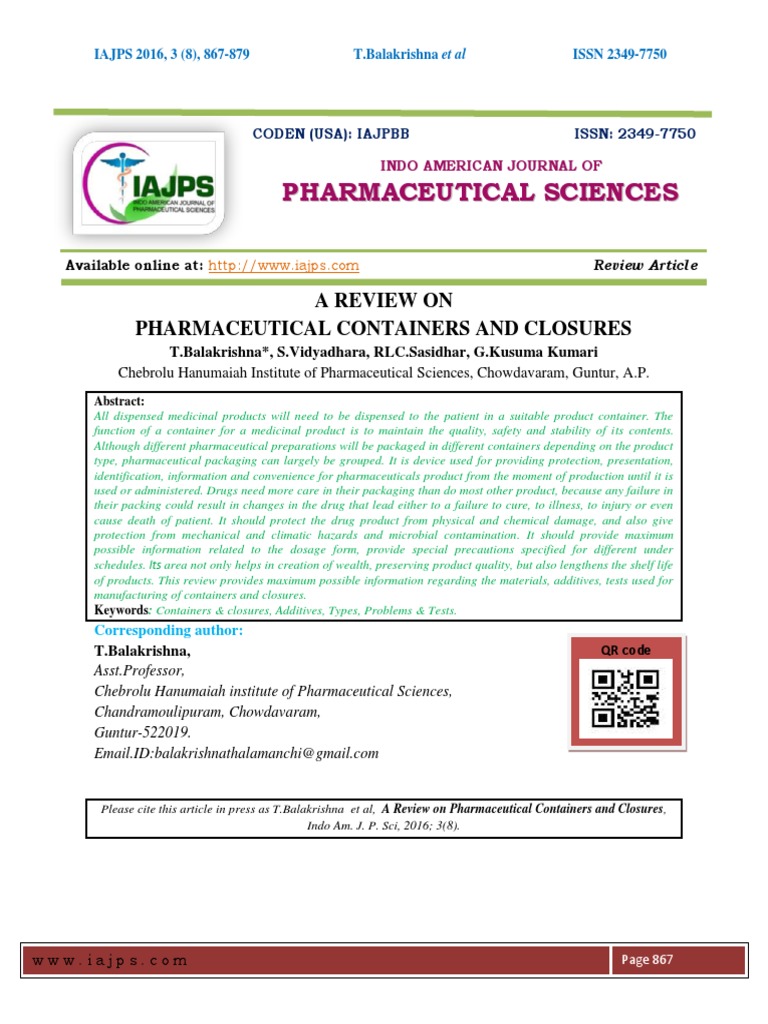 Pharmaceutical Containers Closures | PDF | Silicon Dioxide | Plastic