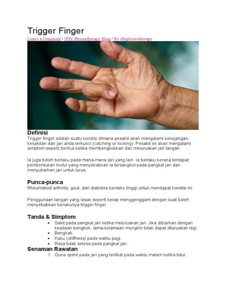 Penyebab dan Gejala Trigger Finger | PDF | Sains & Matematika