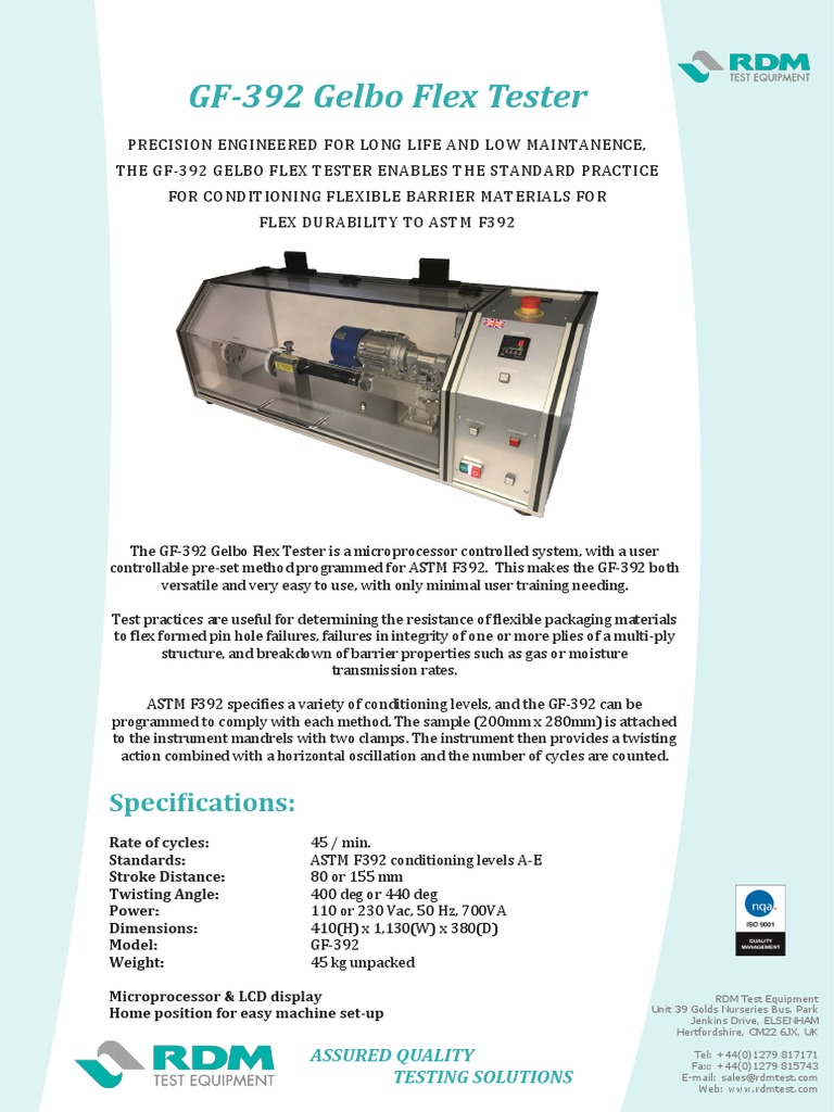 GF-392 Gelbo Flex Tester | PDF | Manufactured Goods | Computing And ...