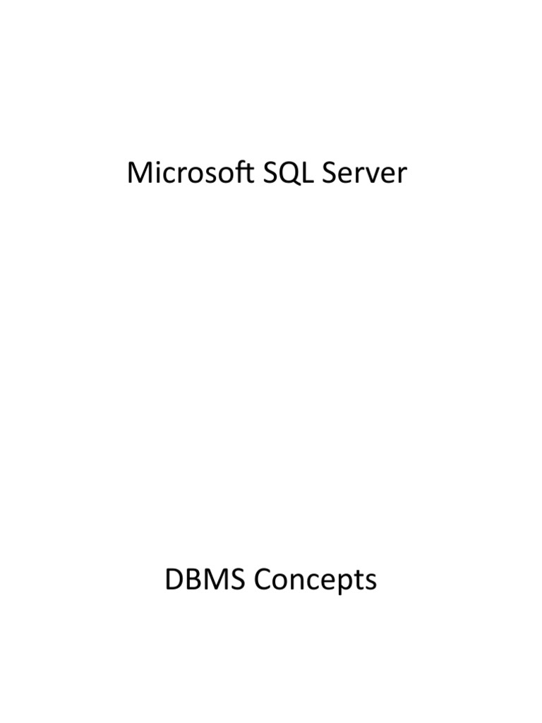 Microsoft SQL Server | PDF | Conceptual Model | Databases