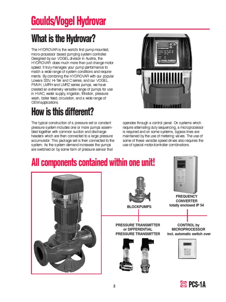 Goulds/Vogel Hydrovar: What Is The Hydrovar? | PDF | Pump | Power Inverter