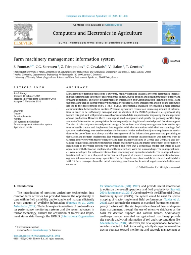 Computers and Electronics in Agriculture | PDF | Agricultural Machinery ...