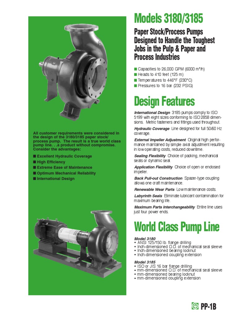 Models 3180/3185 | PDF | Pump | Bearing (Mechanical)