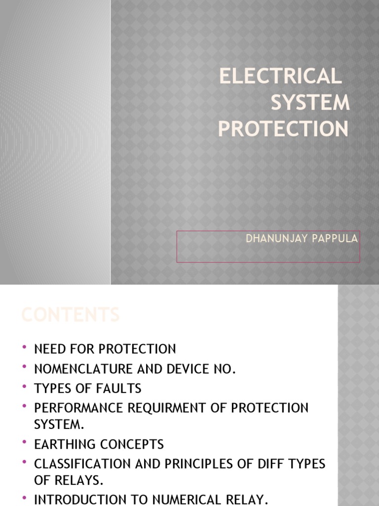 Electrical System Protection | PDF | Relay | Electric Power System