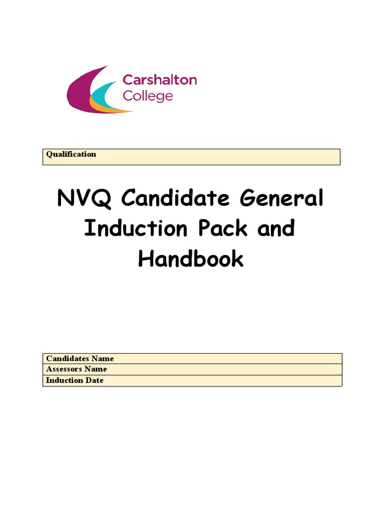 NVQ - Induction - Pack CC2) | PDF | Witness | Educational Assessment