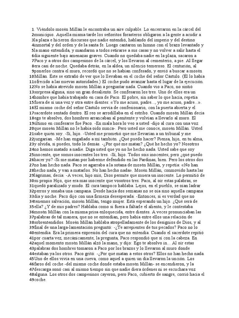 Viéndolo Mosén Millán Le Encontraba Un Aire Culpable | PDF | Religión y ...