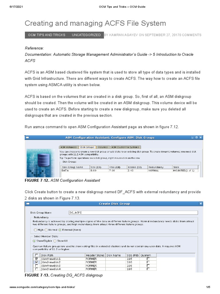OCM Tips and Tricks - ACFS-File-System | Descargar gratis PDF | File ... OCM Tips and Tricks - ACFS-File-System | Descargar gratis PDF | File ...