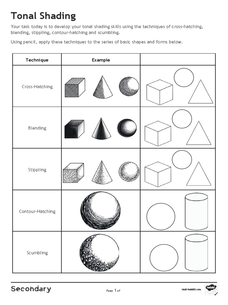 Tonal Shading: Technique Example | PDF