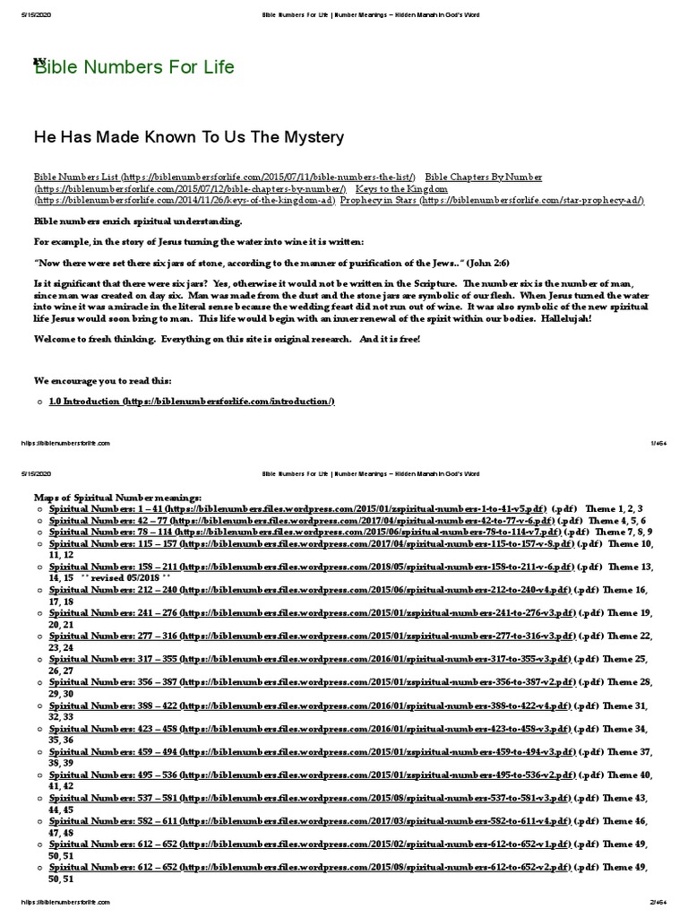 Bible Numbers For Life - 2 Number Meanings - Hidden Manah in God's Word ...