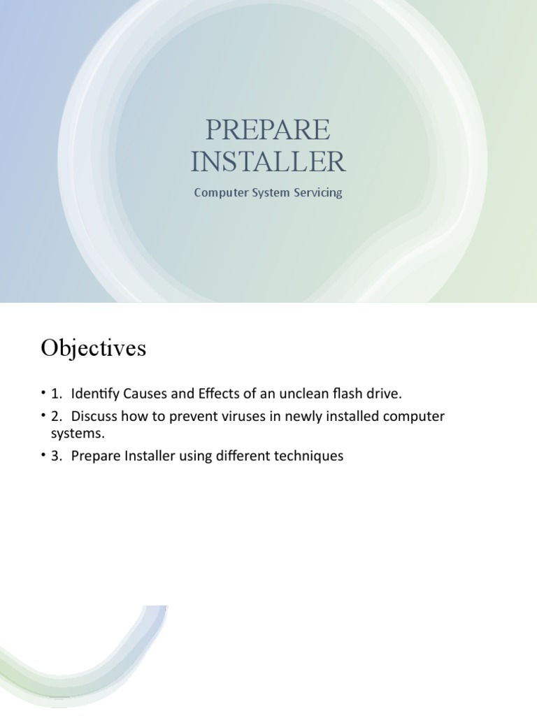Prepare Installer: Computer System Servicing | PDF | Computer Virus ...