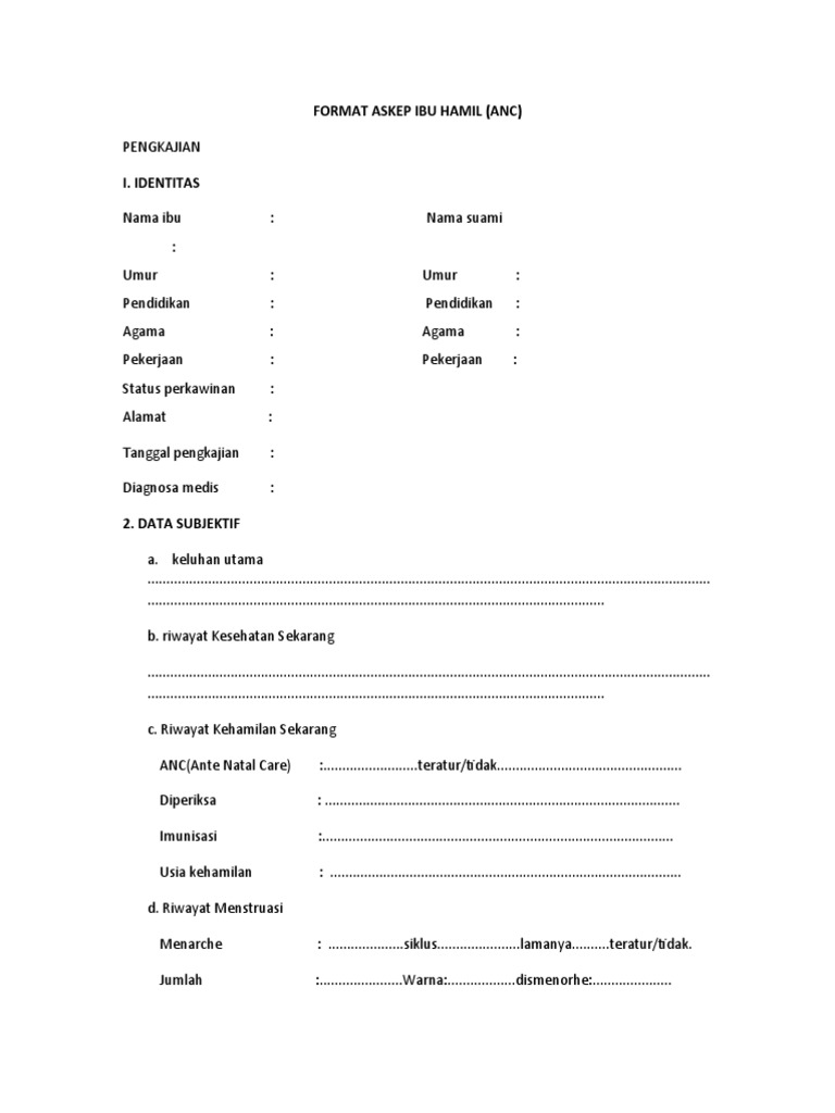 Format Askep Ibu Hamil | PDF