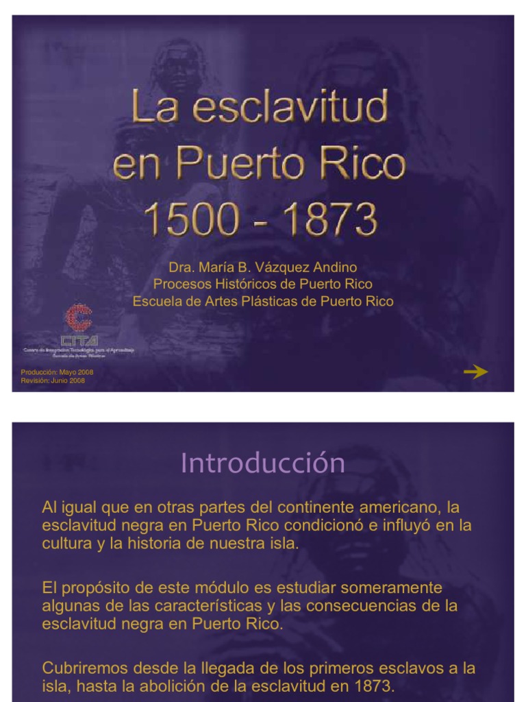 La Esclavitud en Puerto Rico | PDF | Abolicionismo | Esclavitud