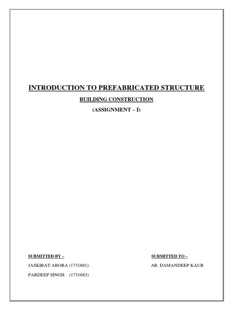 Study of Prefabricated Structures | PDF | Precast Concrete | Building