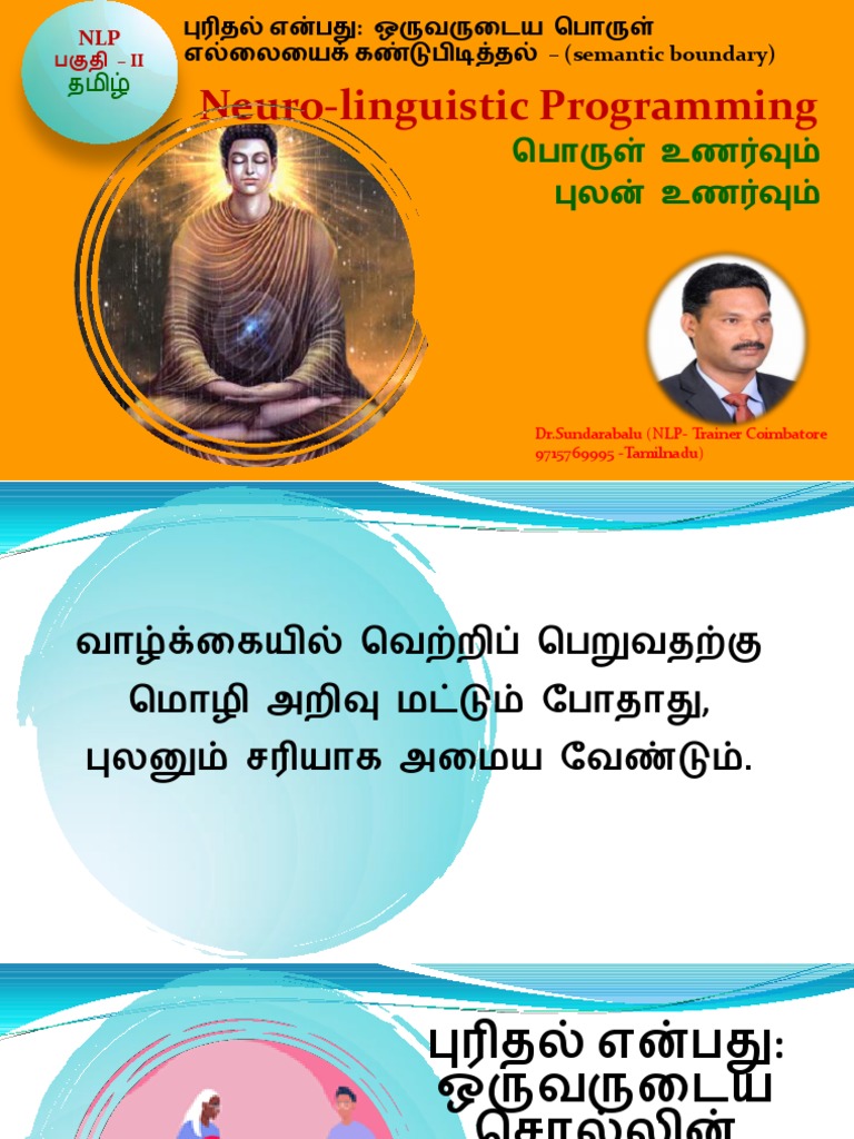 Neuro-Linguistic Programming (NLP in Tamil Part II) | PDF