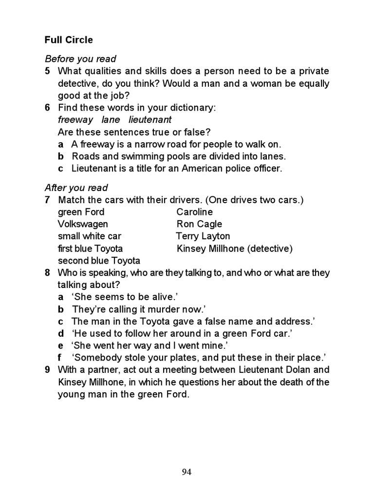 Full Circle Worksheet | PDF