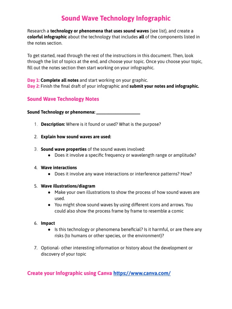 Sound Infographic Instructions | PDF | Infographics | Sound