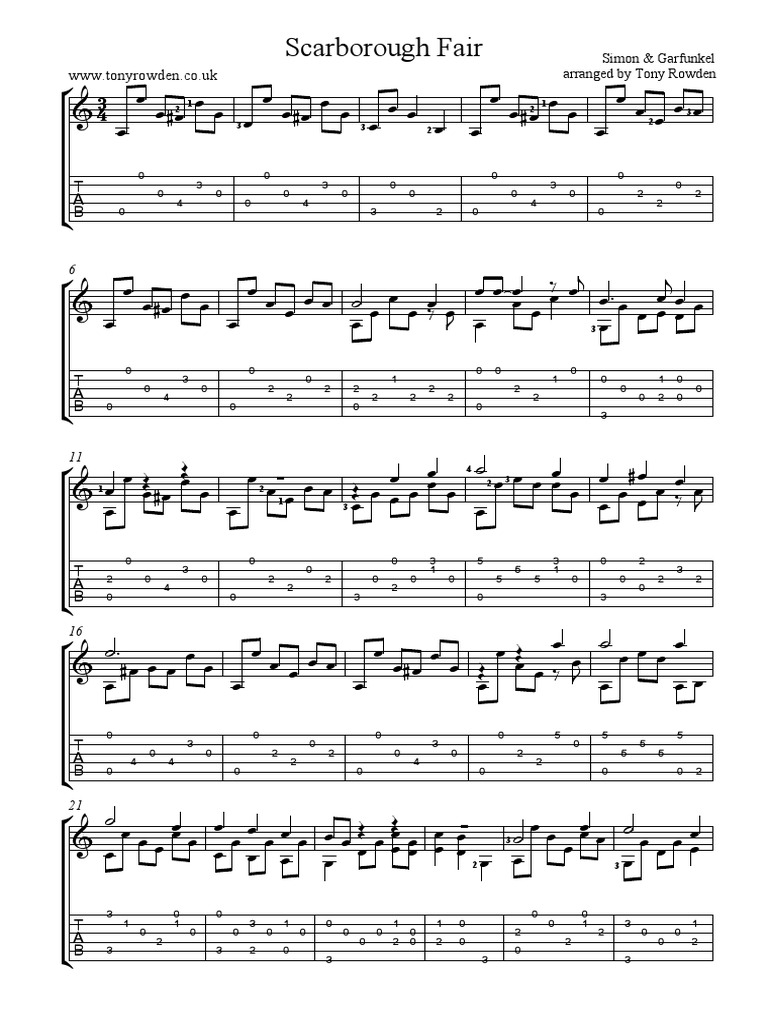 Scarborough Fair Solo | PDF | Folk Songs | Rock Songs