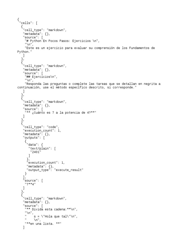 02 Python en Pocos Pasos Ejercicios | PDF | Programación de ...