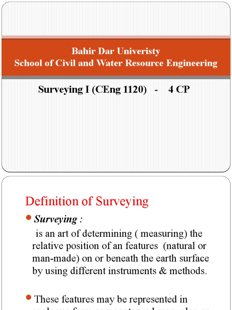 Chapter 1 Presentation | PDF | Surveying | Scientific Observation