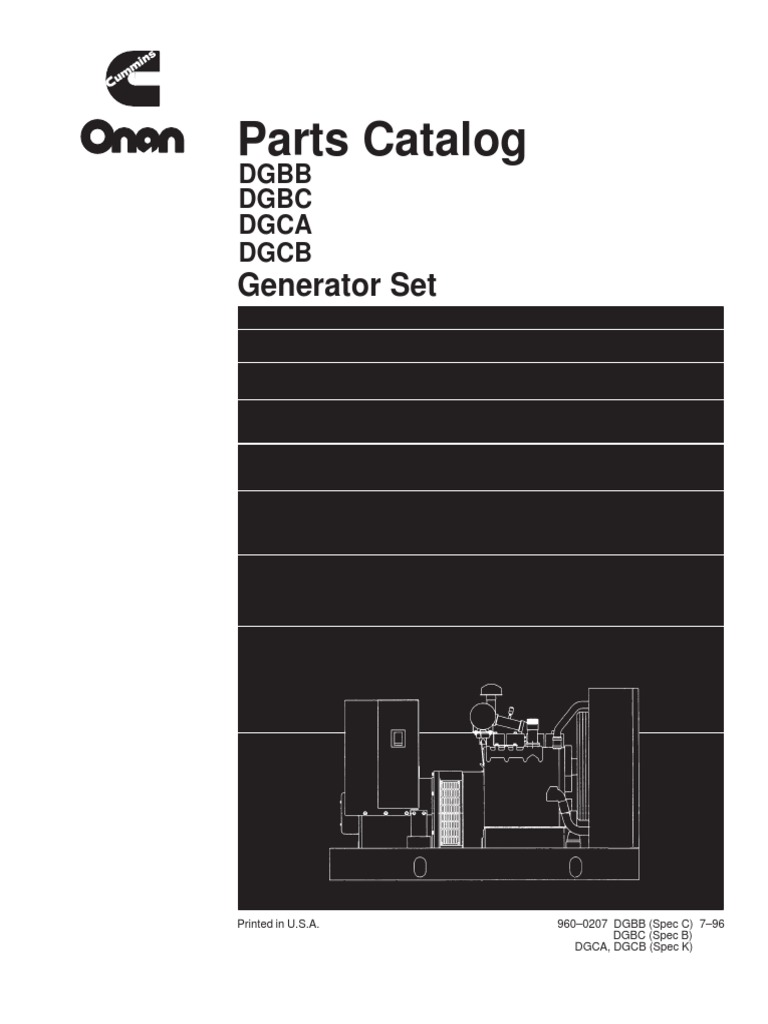DGBB DGBC Dgca DGCB Parts Manual (7-1996) | PDF | Radiator | Electric ...