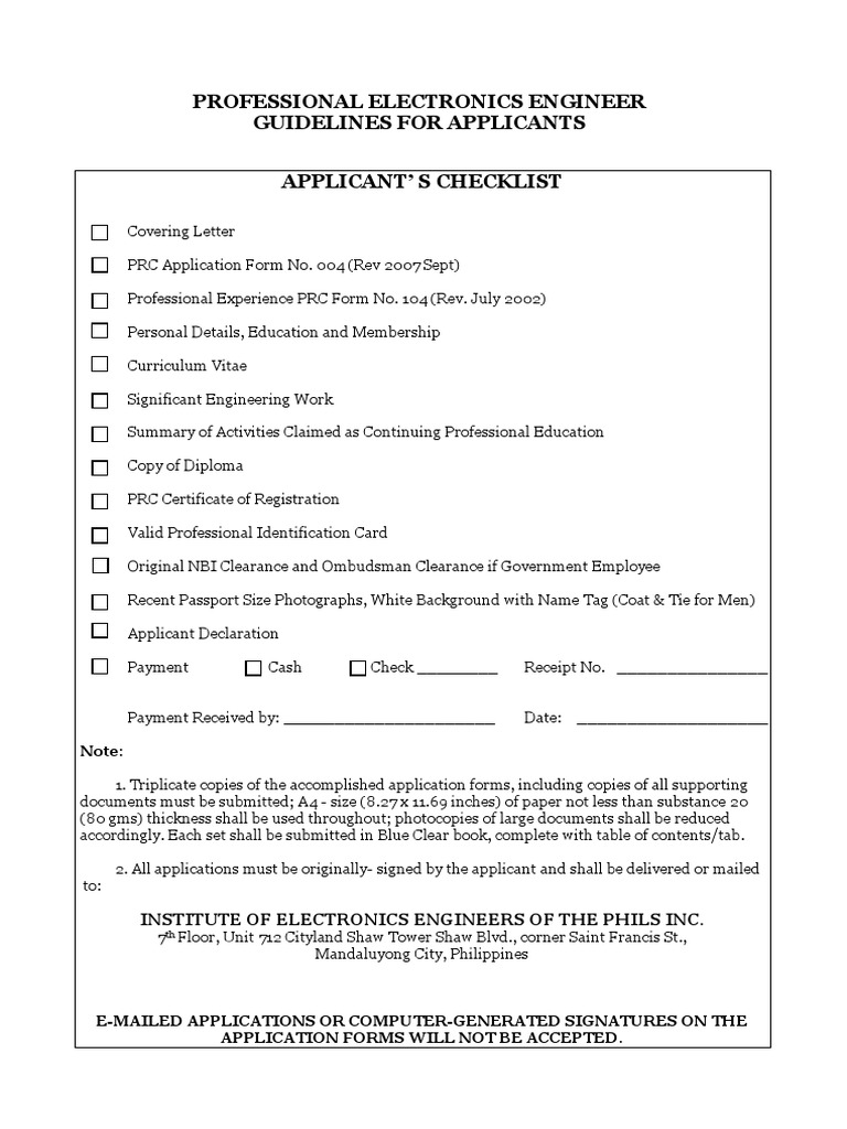 PECE Checklist 2021 Official | PDF | Notary Public | Mail