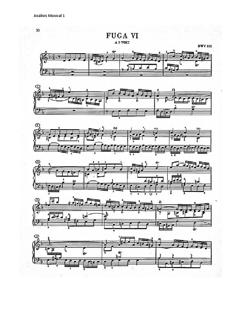 Fuga VI Bach Trabajo Practico | PDF