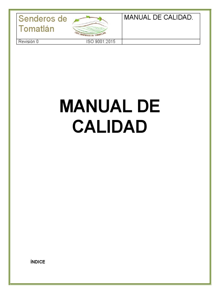 Manual de Calidad | PDF | Gestión de la calidad | Calidad (comercial)