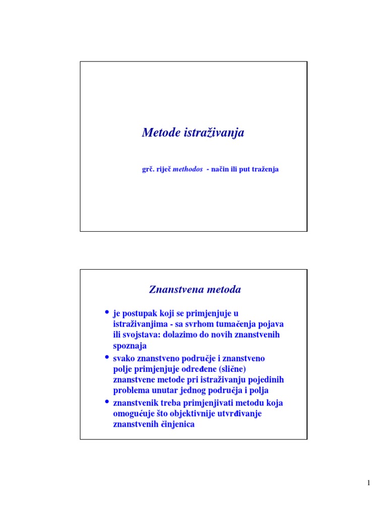 Metode Istrazivanja | PDF