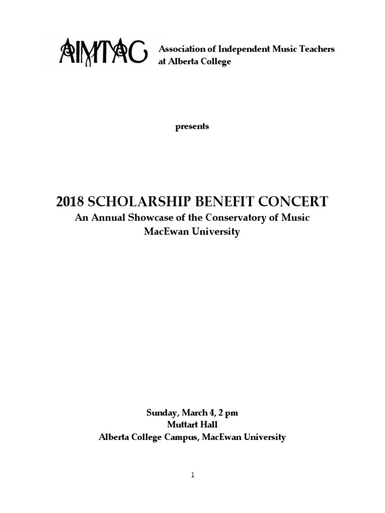 2018 Concert Program | PDF | Vocal Music | Opera