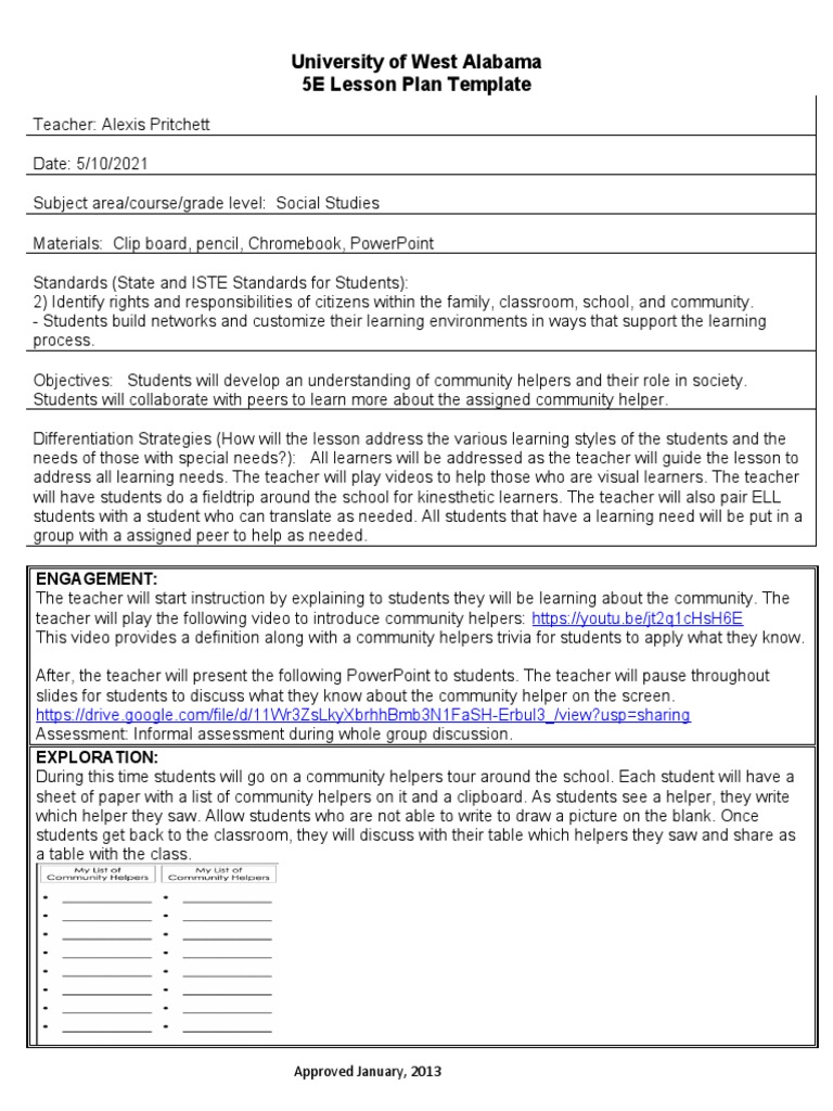 5e Lesson Plan 2 | PDF | Lesson Plan | Educational Assessment