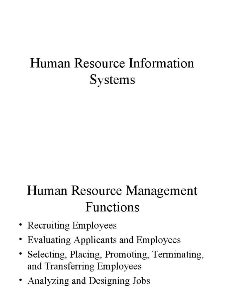 Human Resource Information Systems | PDF | Human Resource Management ...