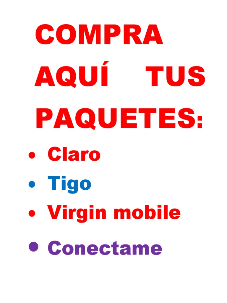 Compra Aquí Tus Paquetes | PDF