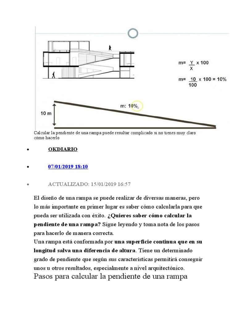 Cálculo de la Pendiente de una Rampa | PDF