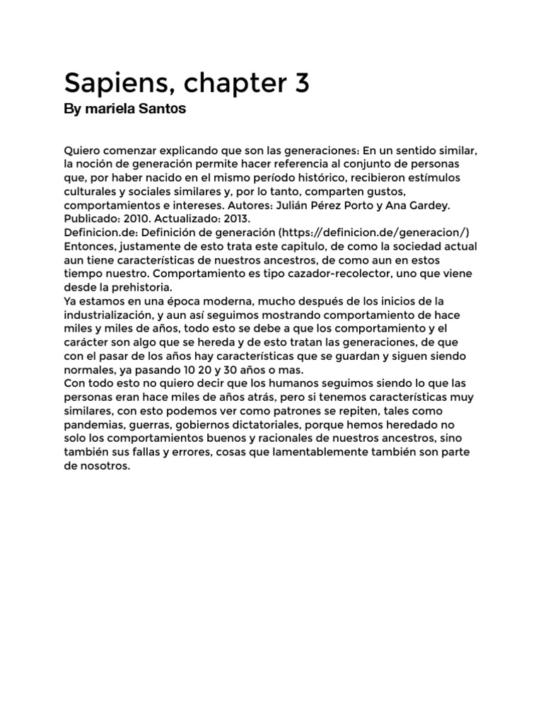 Sapiens Chapter 3 | PDF