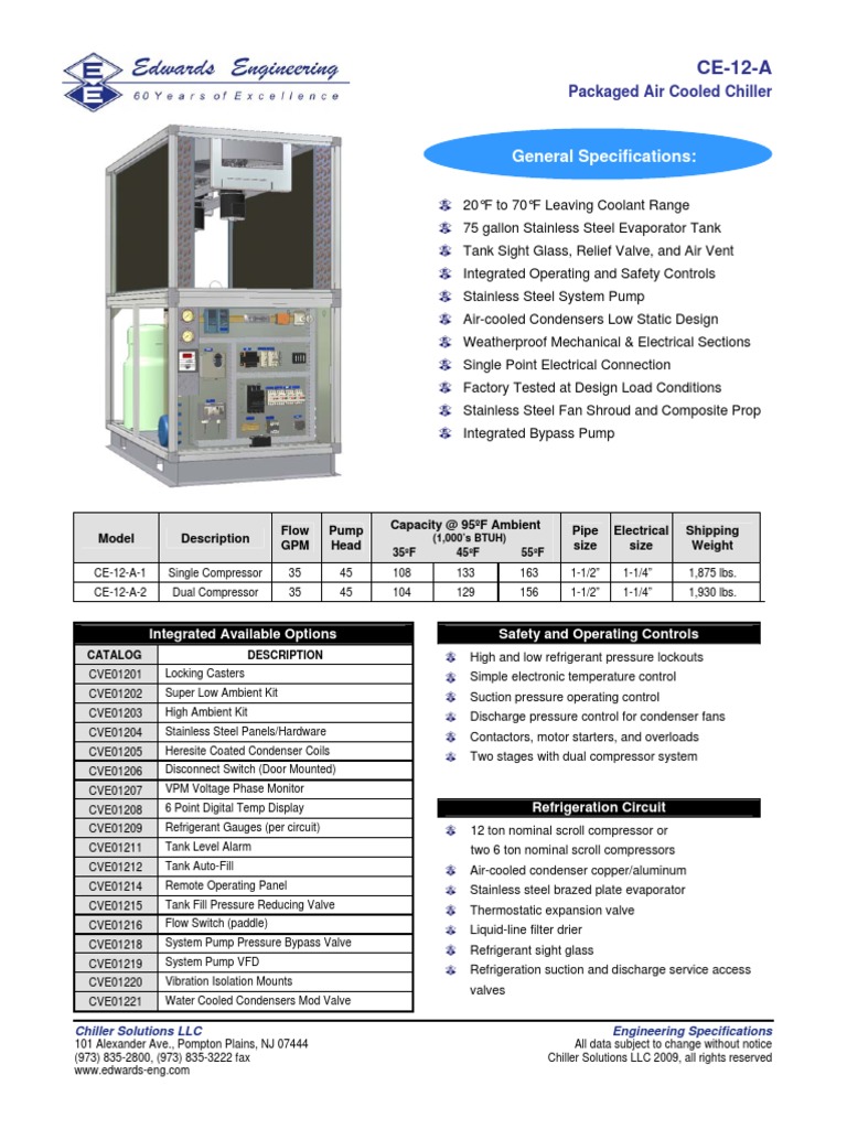 General Specifications:: Packaged Air Cooled Chiller | PDF | Tools ...
