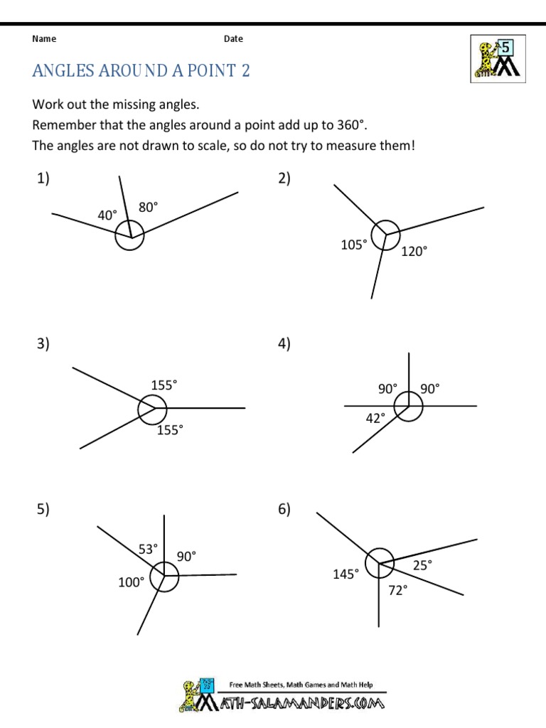 Angles Around A Point 2 | PDF | Technology & Engineering