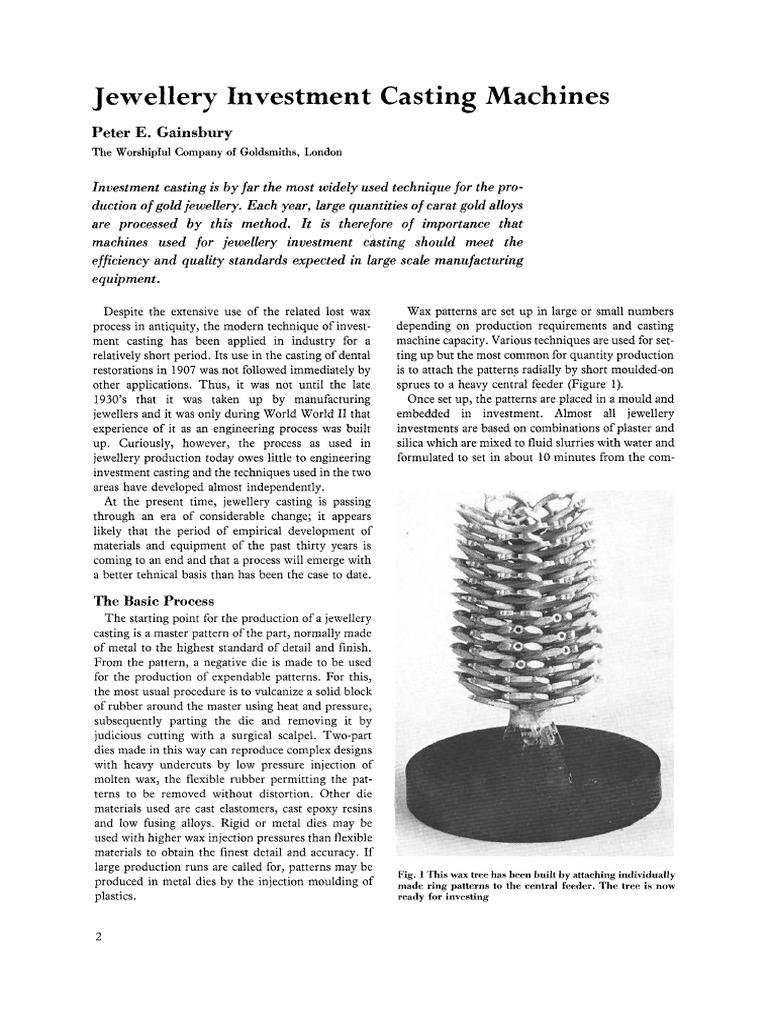 Jewellery Investment Casting Machines | PDF | Casting (Metalworking ...