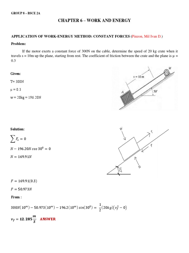 Chapter 6 - Work and Energy: Application of Work-Energy Method ...