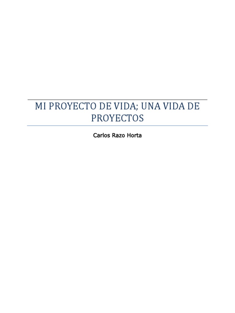 Proyecto de Vida de Carlos Razo | PDF | Vida | Violencia